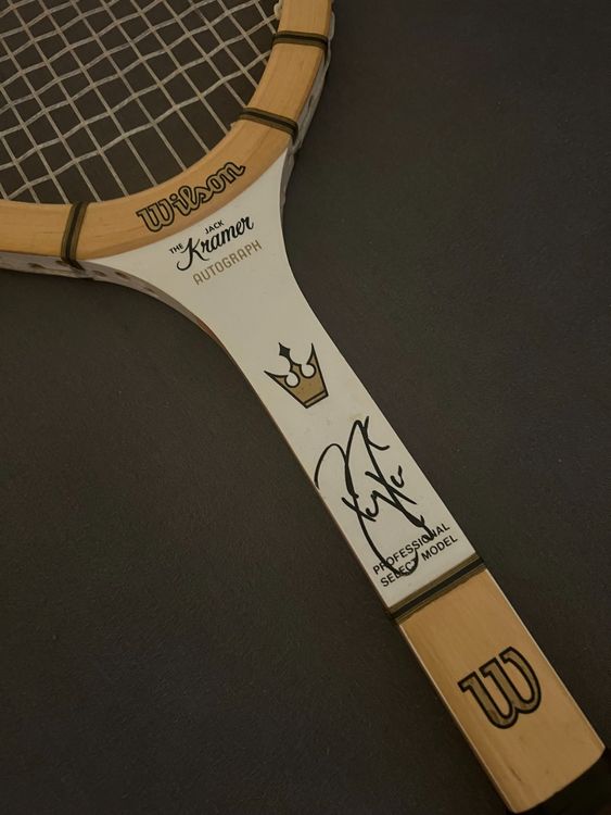 Jack Kramer Autograph Roger Federer Signature / Holz Racket (Gebraucht ...