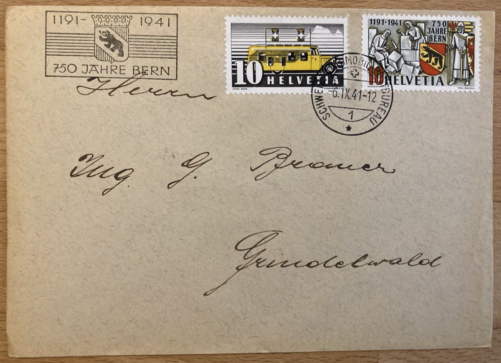 FDC 1941 "750 Jahre Stadt Bern" (Gebraucht) in Flawil für CHF 7 – mit Lieferung auf Ricardo kaufen