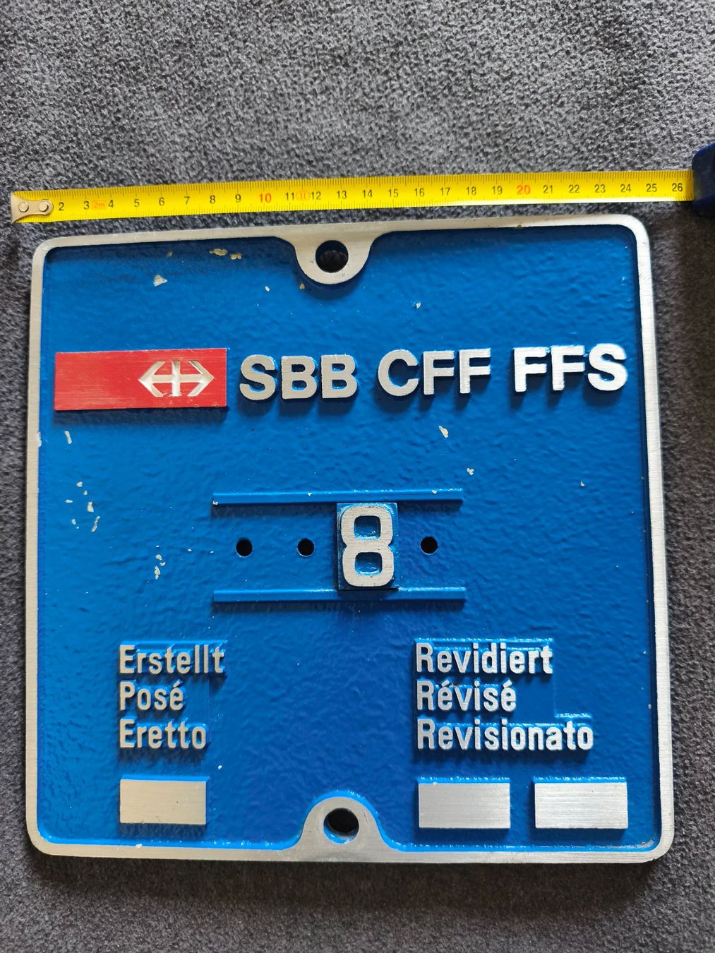 Plaque CFF-SBB-FFS N° 8 en fonte, rare (D'occasion) à Genève pour CHF ...