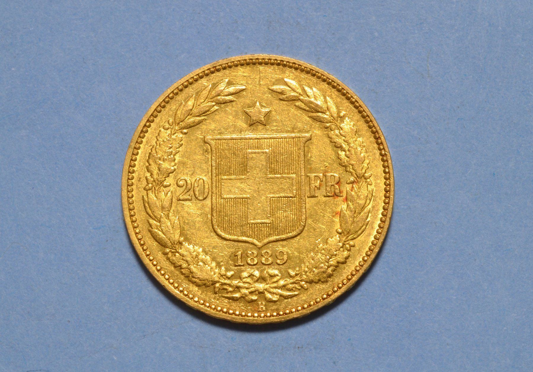 20-er Helvetia 1889--DOMINUS 3 Sterne über Kopf (Gebraucht) in ...