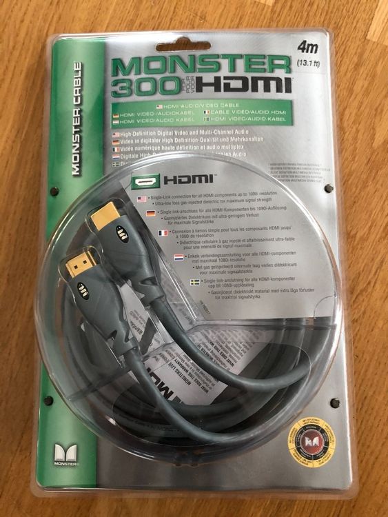HDMI-Kabel Monster 300, 4m originalverp. (Neu und originalverpackt) in ...
