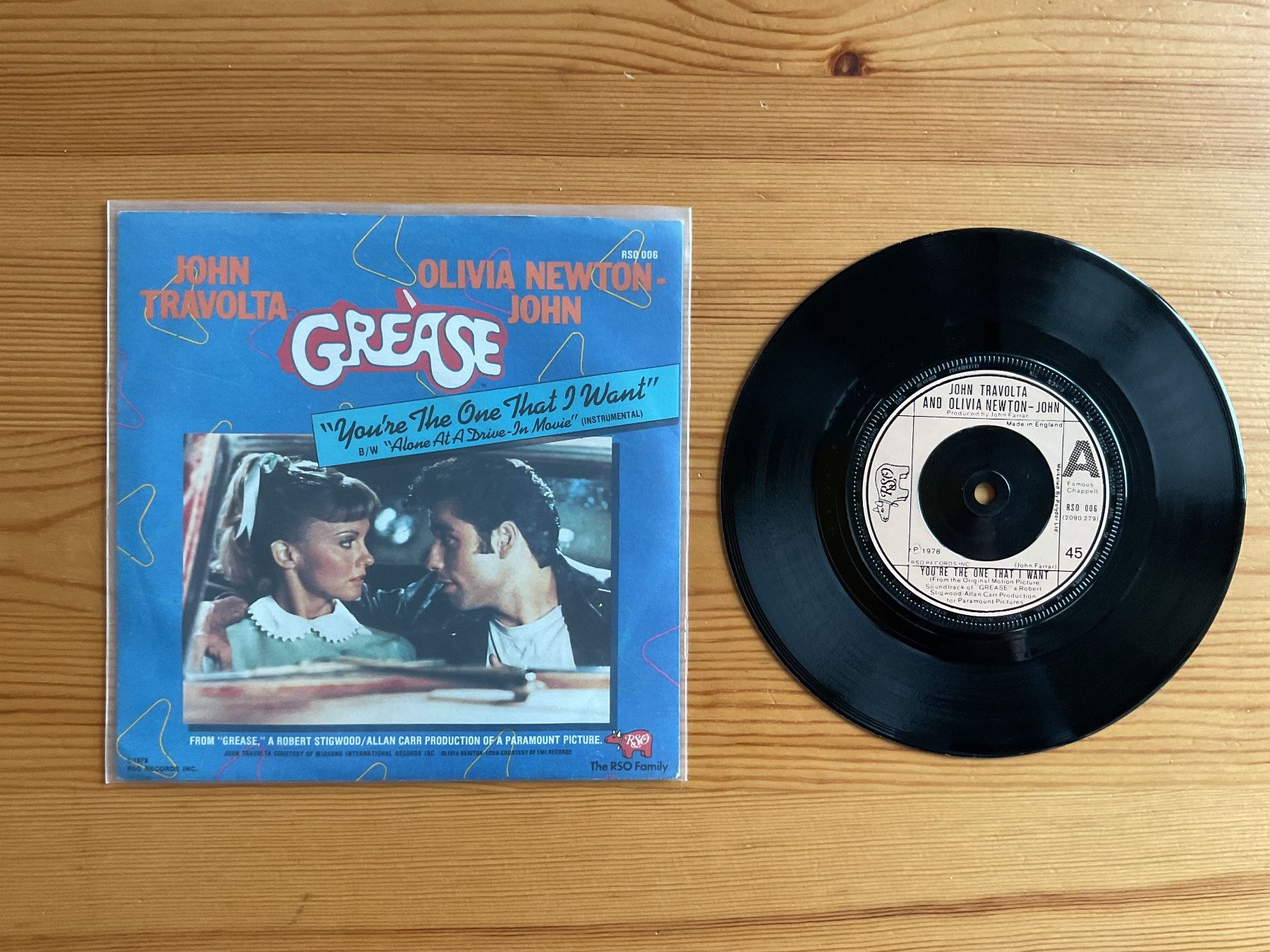 Single 7’’ - John Travolta - Olivia Newton John / Grease (D'occasion) à ...