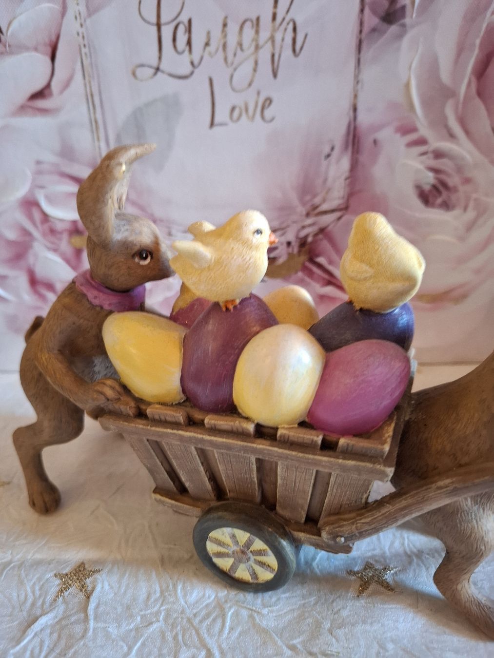 HASEN ZIEHEN LEITERWÄGELI MIT EIER UND BIBELI (Neu (gemäss Beschreibung ...