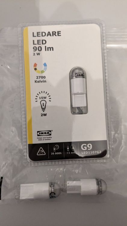 3x Ikea Ledare LED G9 (2W, 90 Lumen, warmweiss) | Kaufen auf Ricardo