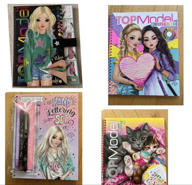 4 Top Model Ausmalbücher Coloring Books Handlettering (Neu (gemäss ...