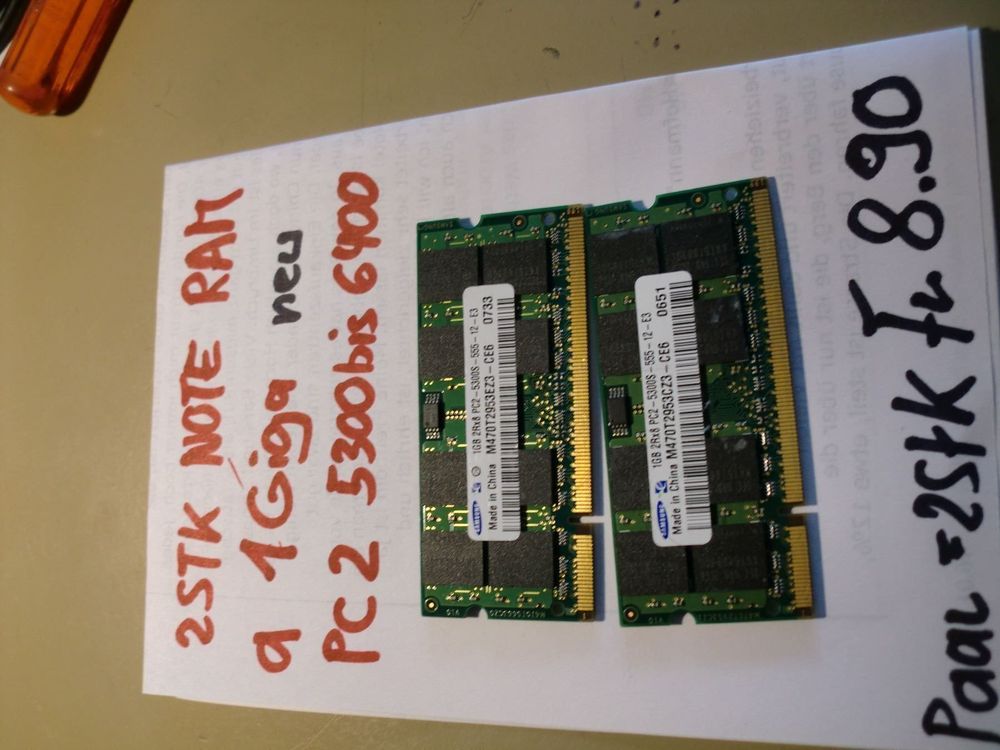 2x Ddr 2 Notebook Ram A 1 Giga Kaufen Auf Ricardo 