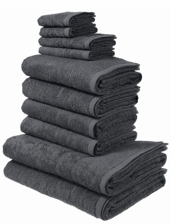 Handtuch Set 10 teilig grau | Kaufen auf Ricardo