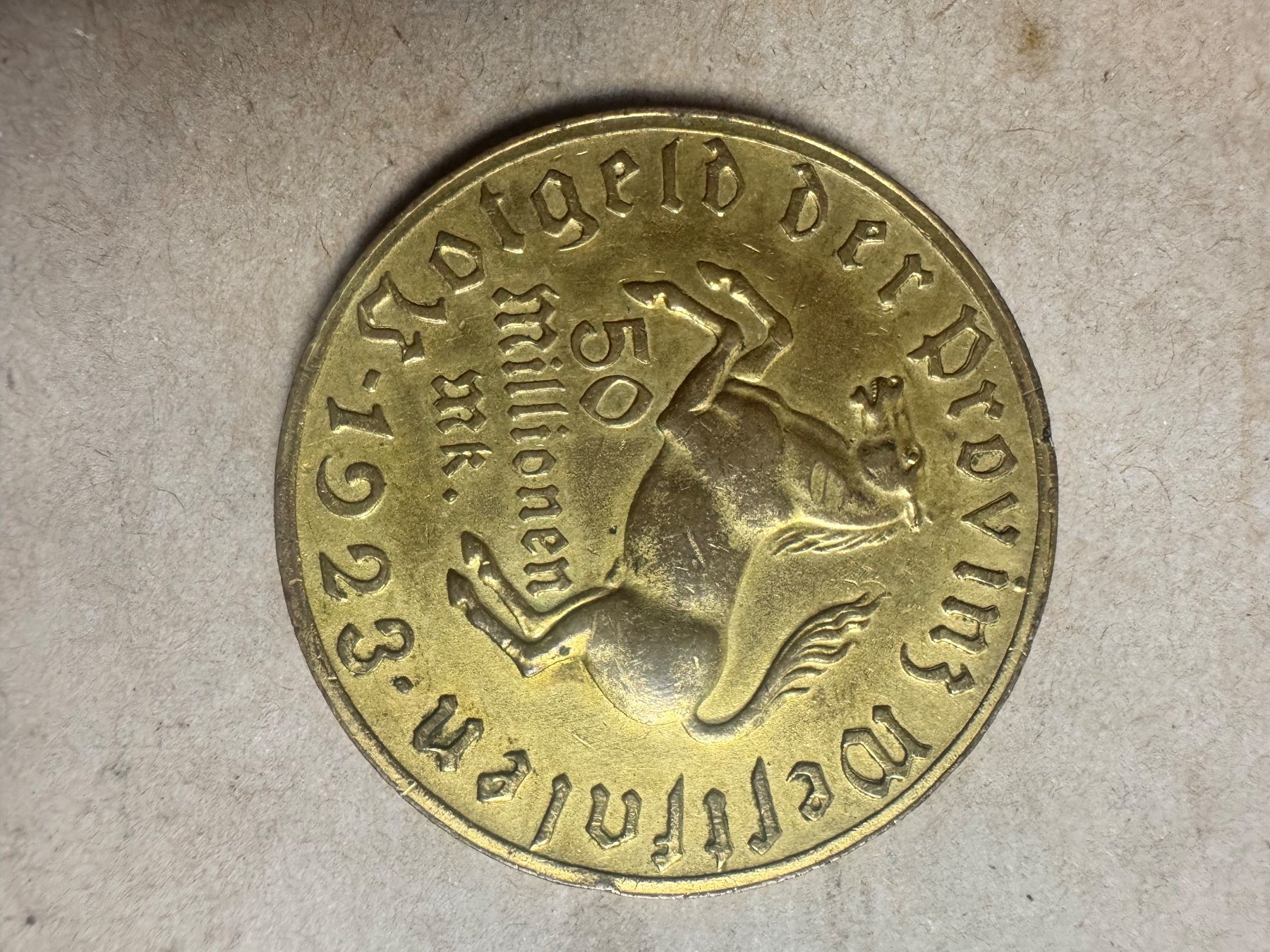 Münze 50 millionen MarkWestfalen Freiherr von Stein 1923 fli (Gebraucht ...