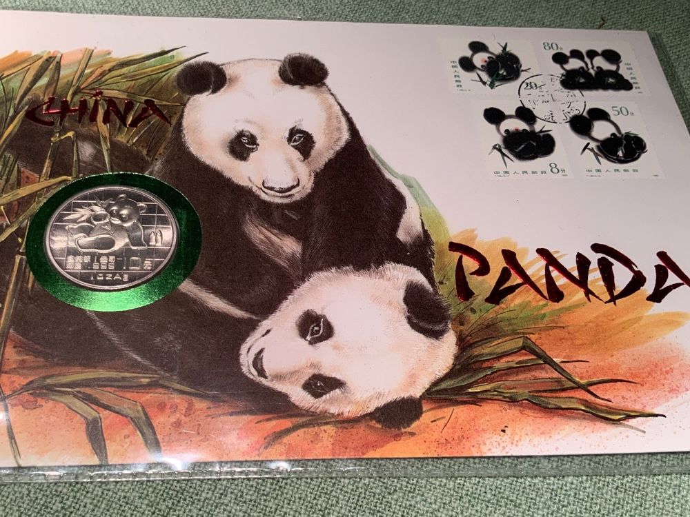Rar: Münzbrief mit erster Silberunze Panda 89 u. Orig.Marken | Kaufen ...