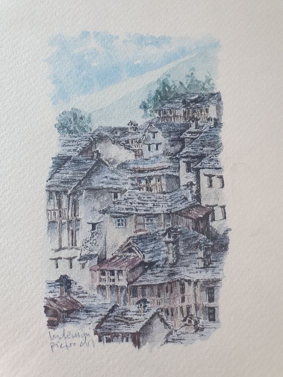 Stich "Dorf", gerahmt. (Gebraucht) in Lufingen für CHF 10 – mit Lieferung auf Ricardo kaufen