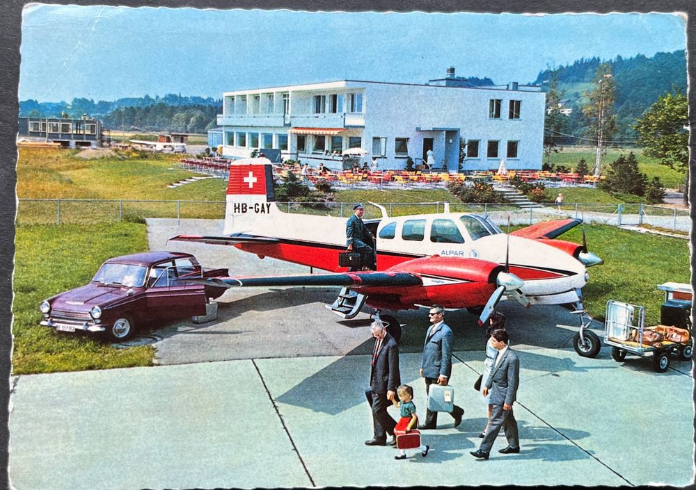 Flughafen Bern-Belp/ TWINBONANZA DER ALPAR A.-G. ca, 1970 (Gebraucht ...