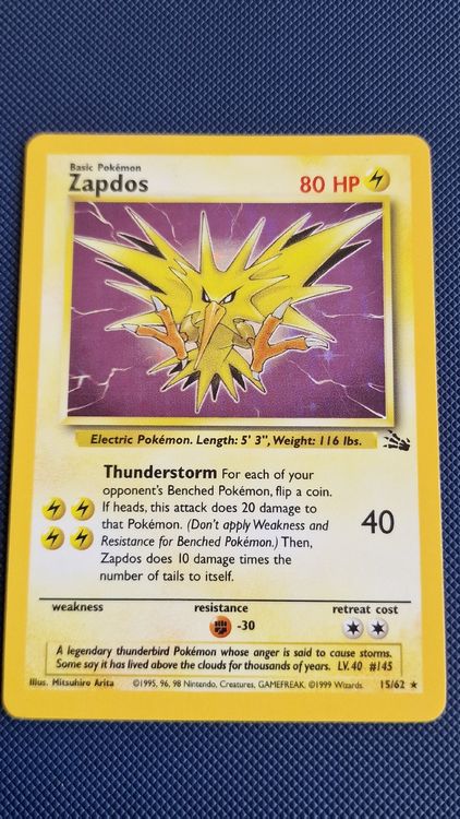 Zapdos [Holo] #15 – Pokémon Fossil (Gebraucht) in Veytaux für CHF 24.9 ...