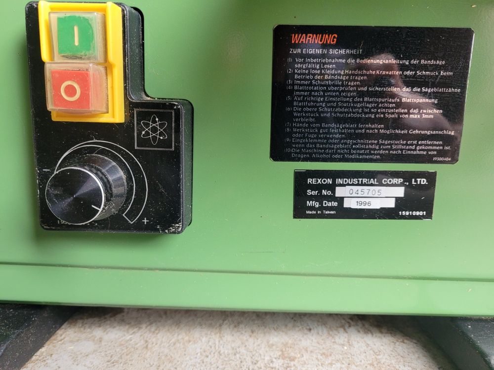 Bandsäge Rexon BS-12RA (Gebraucht) in Schönholzerswilen für CHF 72 ...