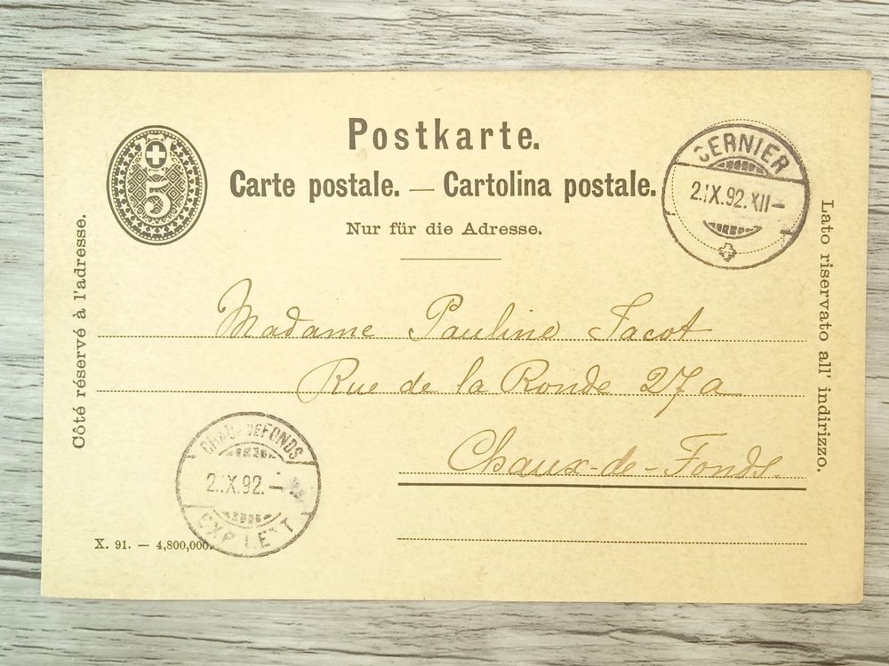 SR5 Carte Postale Suisse 1892 | Kaufen auf Ricardo