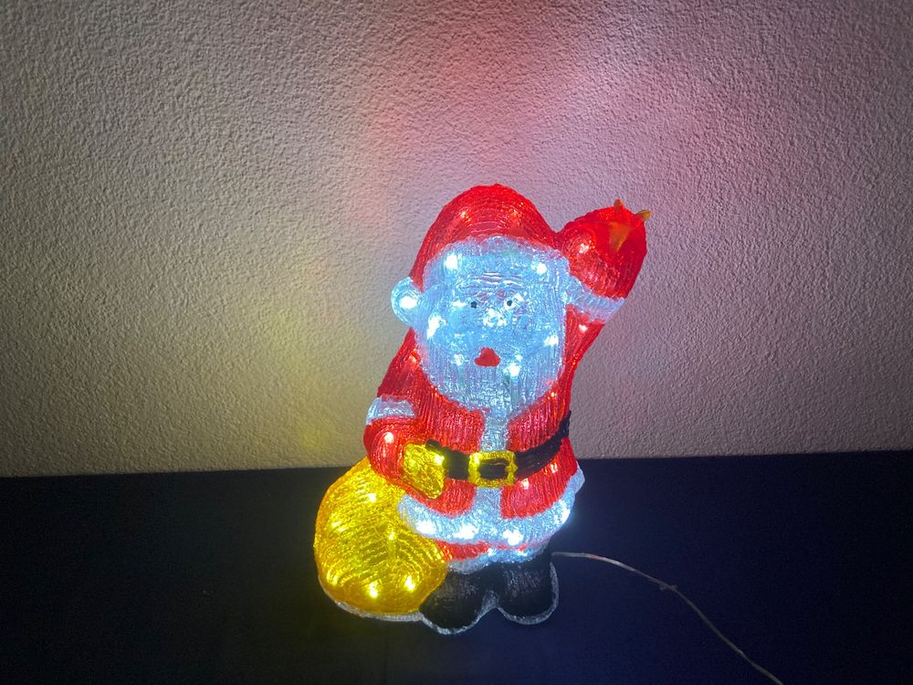 3D LED Santaclaus aus Acryl, ca. 34 x 27 cm, 32 LEDS (Neu und ...