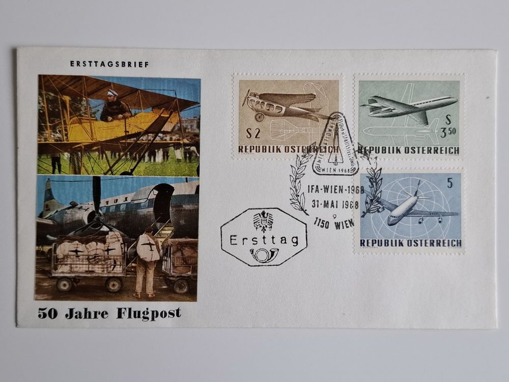 Österreich 1968 ETB 50 Jahre Flugpost (Gebraucht) in Schaffhausen für ...