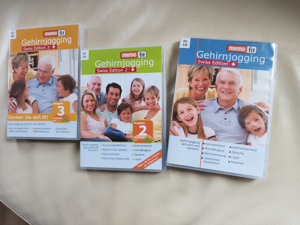 Gehirnjogging von Memofit, 3er Set PC- CD's (Gebraucht) in Unterägeri ...