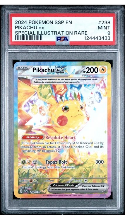 Pokemon Pikachu EX 238 Surging Sparks PSA 9 (Neu (gemäss Beschreibung ...