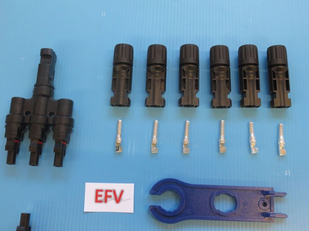 MC4 Y-Verteiler 3 Fach Starr Inkl. 6 Stück MC4 Stecker SET (Neu (gemäss ...