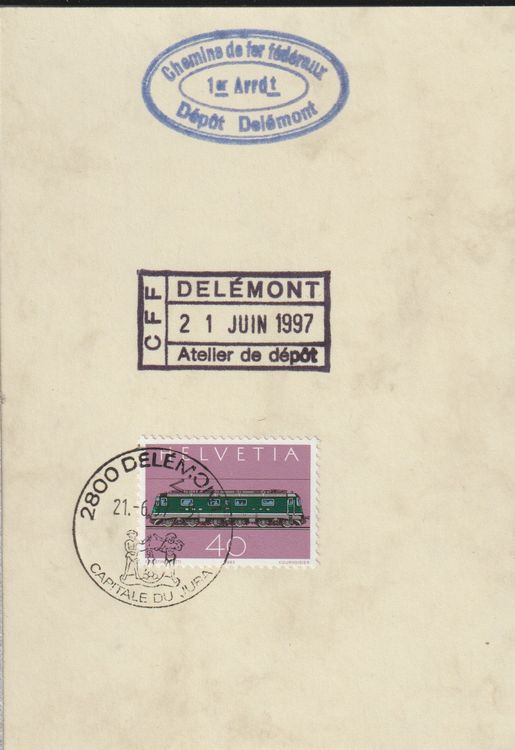 Document mit Stempel Delémont (Gebraucht) in Biel/Bienne für CHF 1 – mit Lieferung auf Ricardo ...