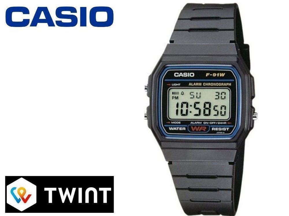 Casio Digitaluhr | Vintage Black F-91W (Neu und originalverpackt) in ...