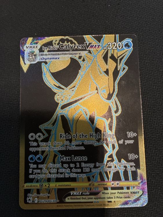 Seltene Pokémon Ice Rider Calyrex Vmax Karte #179/198 TG10! (Neu und ...