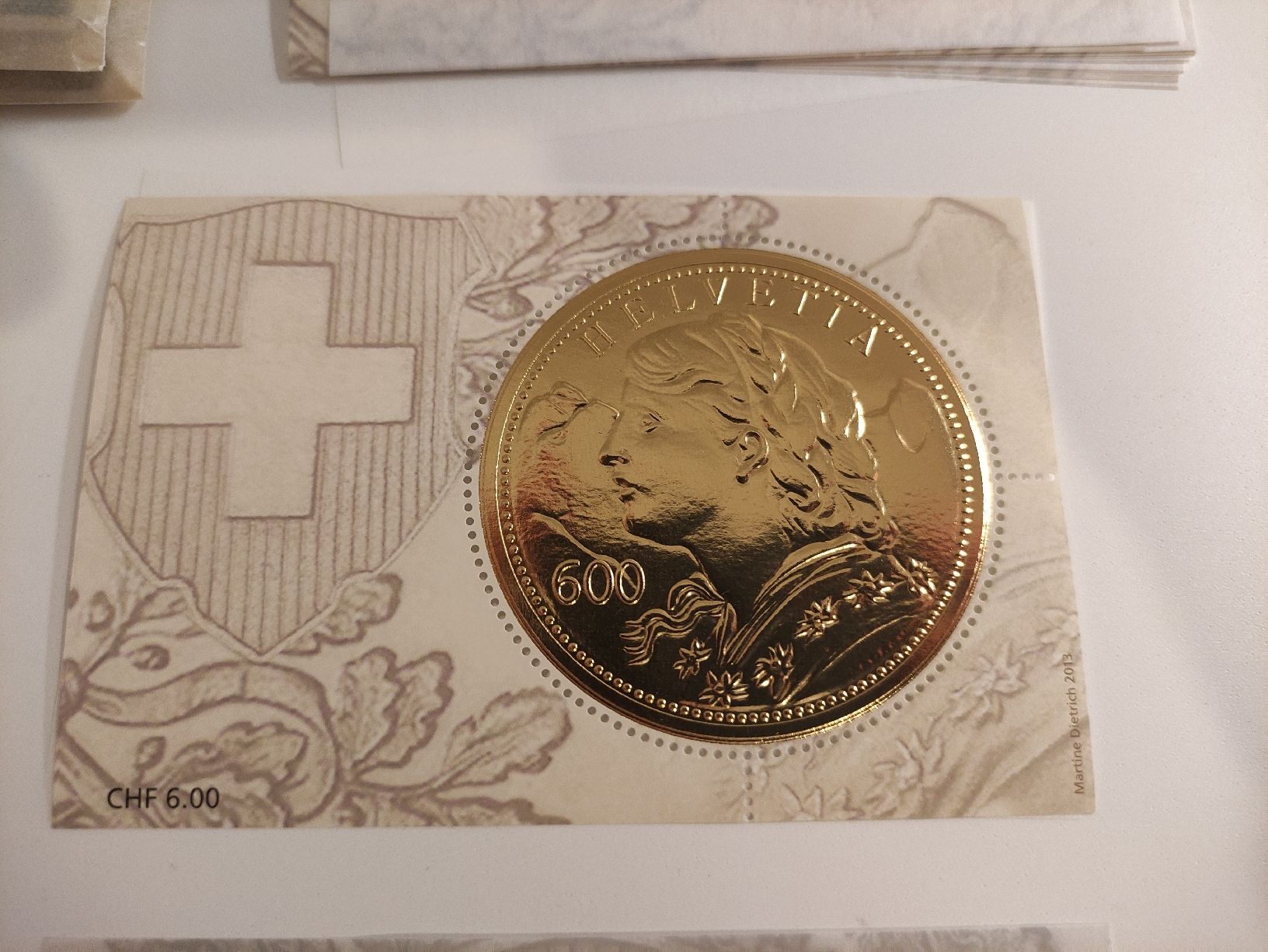 Sonderblock "Goldvreneli", postfrisch, Frankaturwert CHF 6.0 (Neu (gemäss Beschreibung)) in St ...