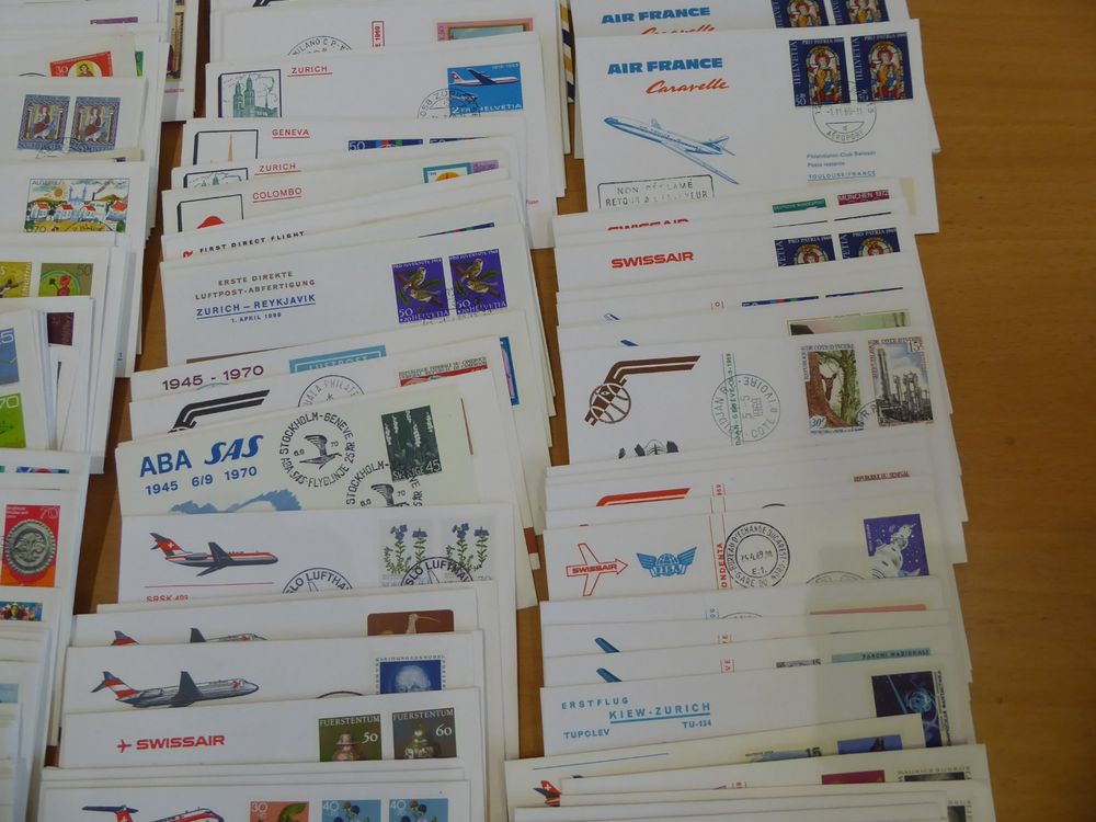 Gewaltige Flugpost Sammlung SWISSAIR mit rund 480 Stück (Gebraucht) in ...