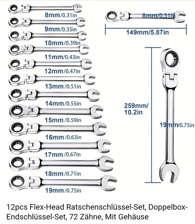 Ratschenschlüssel-Set 12-Teilig (Neu und originalverpackt) in Frümsen für CHF 64.9 – mit ...