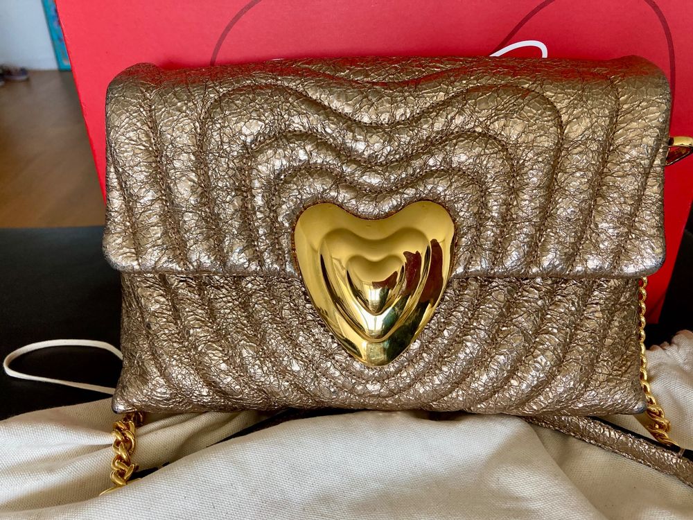 Escada Handtasche, Heart bag, gold, Leder | Kaufen auf Ricardo
