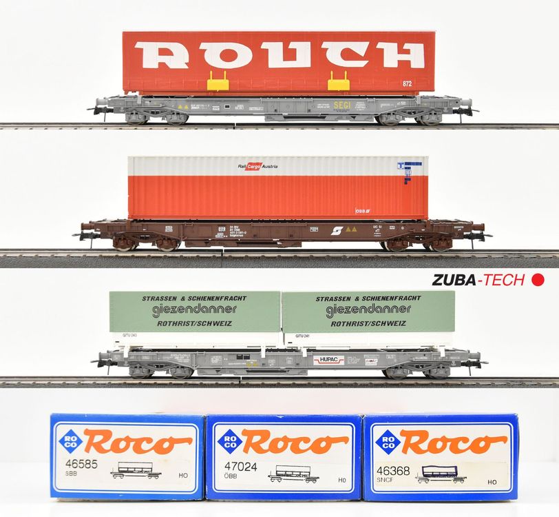 Roco 3x Taschenwagen der SBB/SNCF H0 GS mit OVP (Gebraucht) in St ...