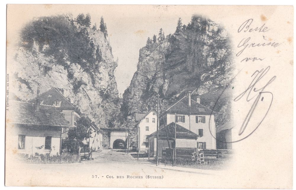 AK Col des Roches (NE), Douanes, 1900 UPU timbre 5c (Gebraucht) in ...