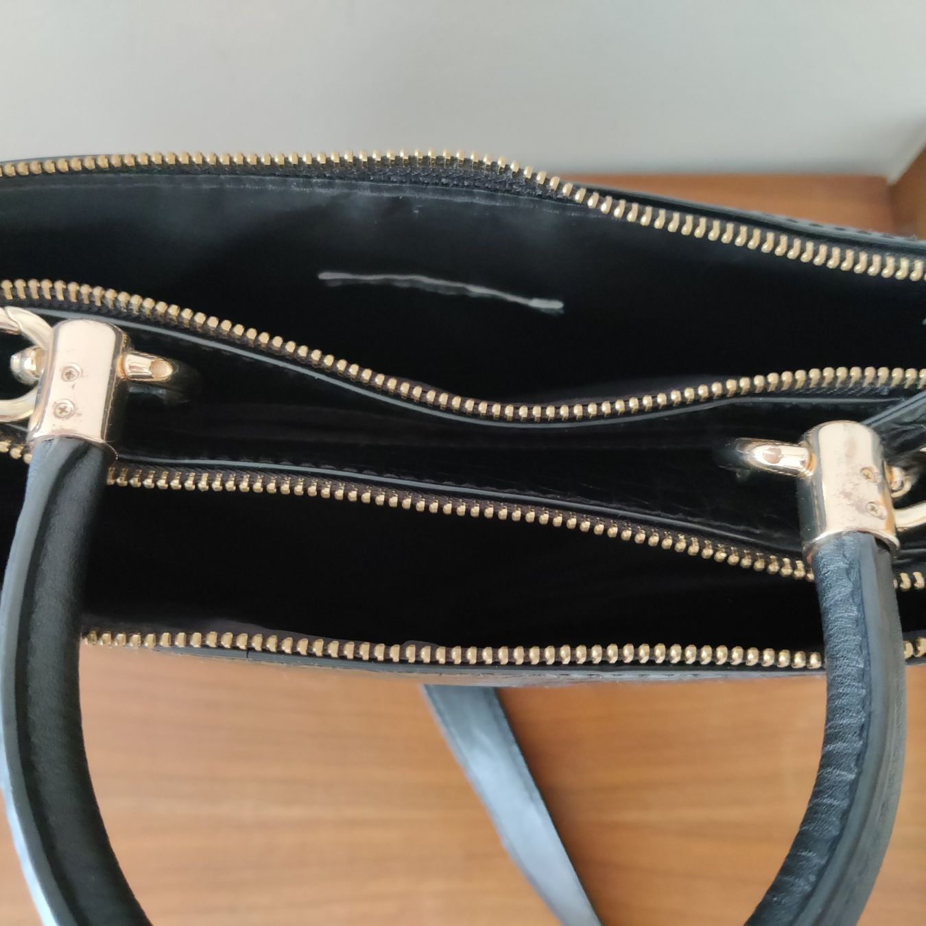 H&M medium Bag Leder Handtasche schwarz Kroko Schultergurt (Gebraucht ...