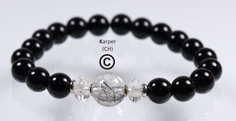 Onyx, Rutil Turmalin / Onyx, rutil tourmaline, 925 | Kaufen auf Ricardo