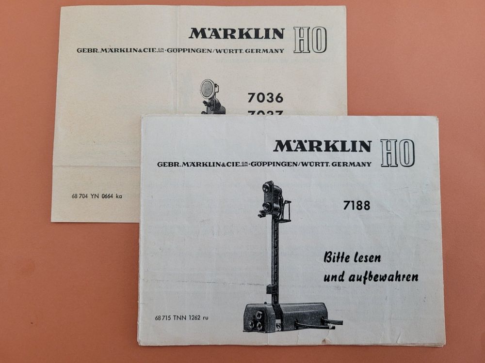 Märklin H0 - Anleitung / Notice - 7188 + 7036, 7037, 7038 (Gebraucht ...
