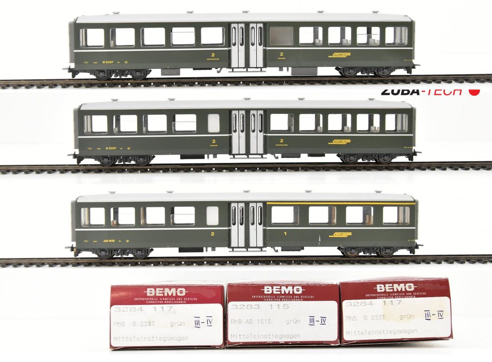 Bemo 3x Mitteleinstiegswagen der RhB, Spur H0m mit OVP (Gebraucht) in St. Gallen für CHF 87 ...