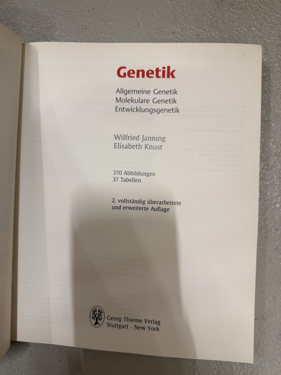 Genetik, Janning, Knust, 2. Auflage - Top Zustand! (Neu (gemäss ...