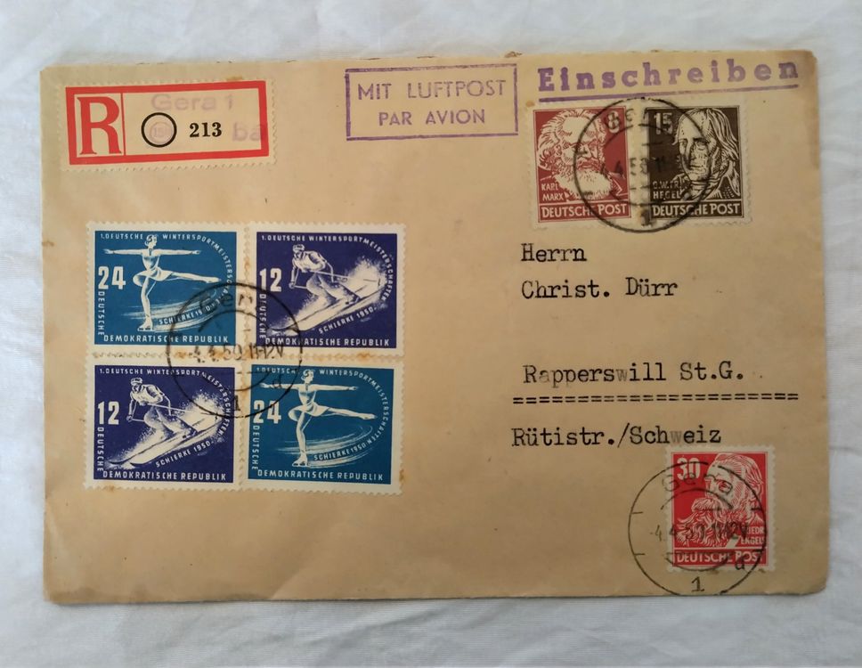 Brief 1950 Rassische Besatzungszone Deutschland - CH (Gebraucht) in Bellach für CHF 10 – mit ...