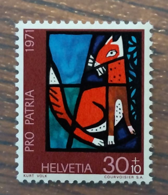 Helvetia Pro Patria 1971 Fuchs Briefmarke (Gebraucht) in Horw für CHF 0.4 – mit Lieferung auf ...
