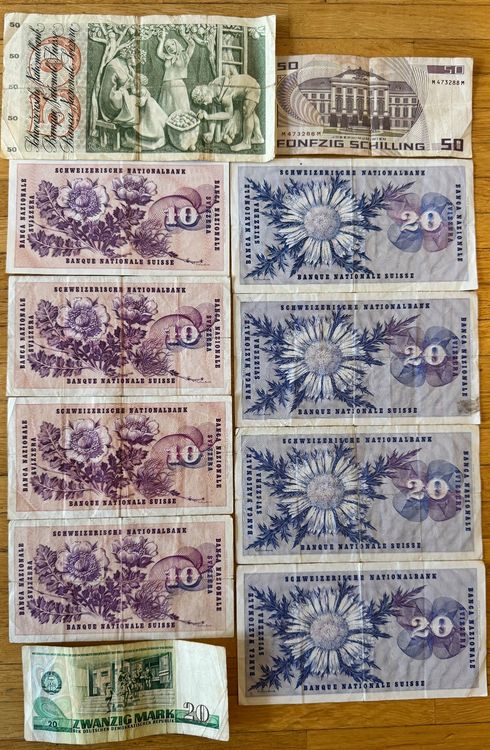 Banknoten Lot/Schilling,Franken,D.M (Gebraucht) in Ebikon für CHF 14 ...