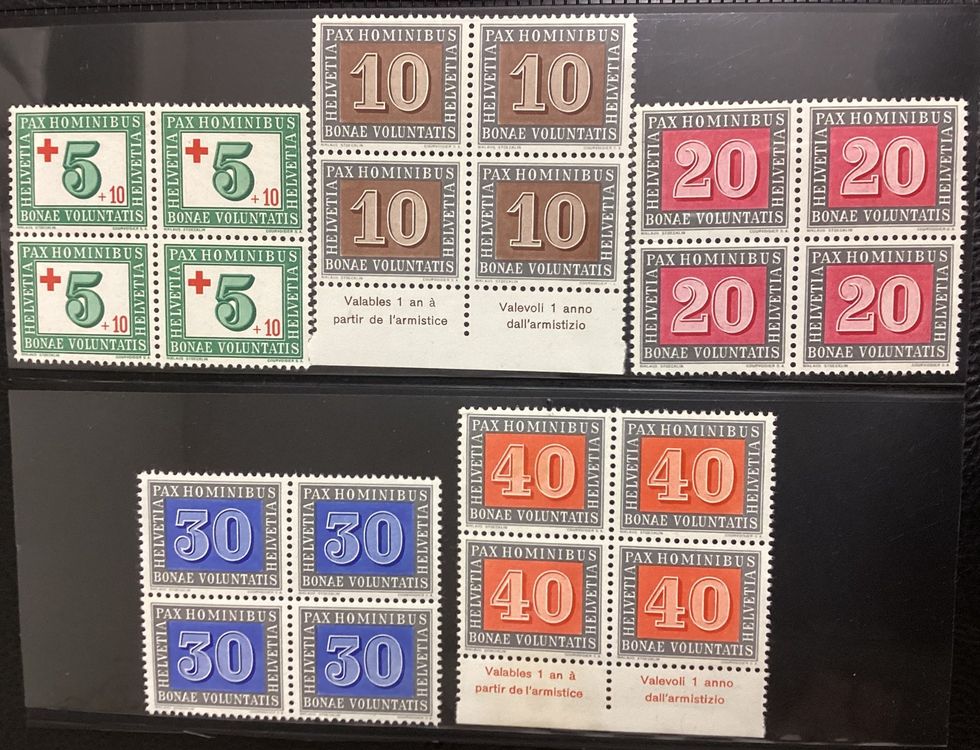 20 Stk. Postfrische CH Viererblocks ab 1945 | Kaufen auf Ricardo