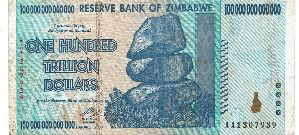 Zimbabwe 100 Trillionen Dollar 2008 Serie AA SS+ Original | Kaufen auf Ricardo
