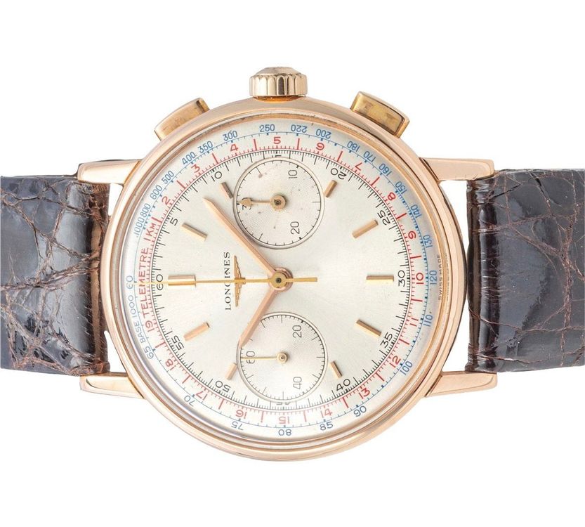 Longines 18k Rose Gold Flyback Chronograph 1966' Ref. 7414 (D'occasion ...