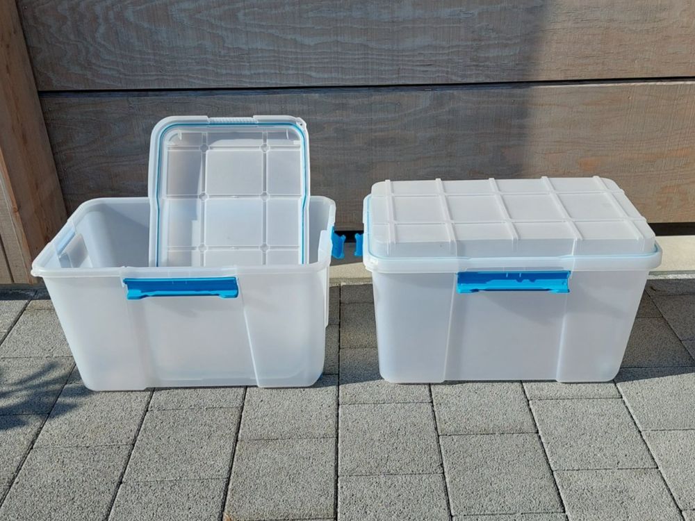 Kunstoffboxen gross 2 Stück mit Deckel und je 2 Rollen | Kaufen auf Ricardo