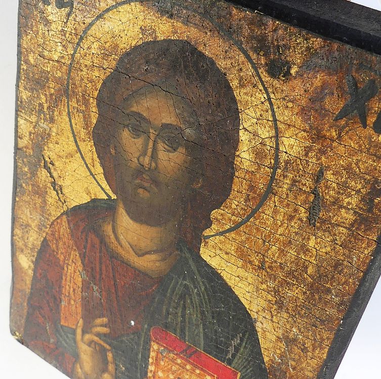 Alte Ikone des Christus Buch haltend - Wertvolles Kunstwerk! | Kaufen auf Ricardo