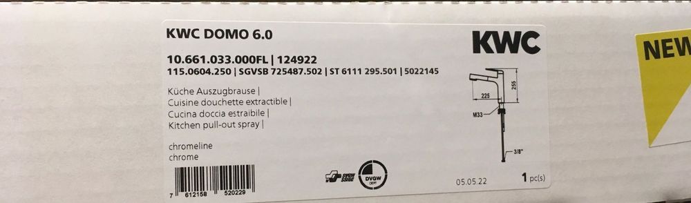 KWC DOMO 6.0 Küchenmischer Auszugsbrause chromeline (Neu und originalverpackt) in Niederweningen ...
