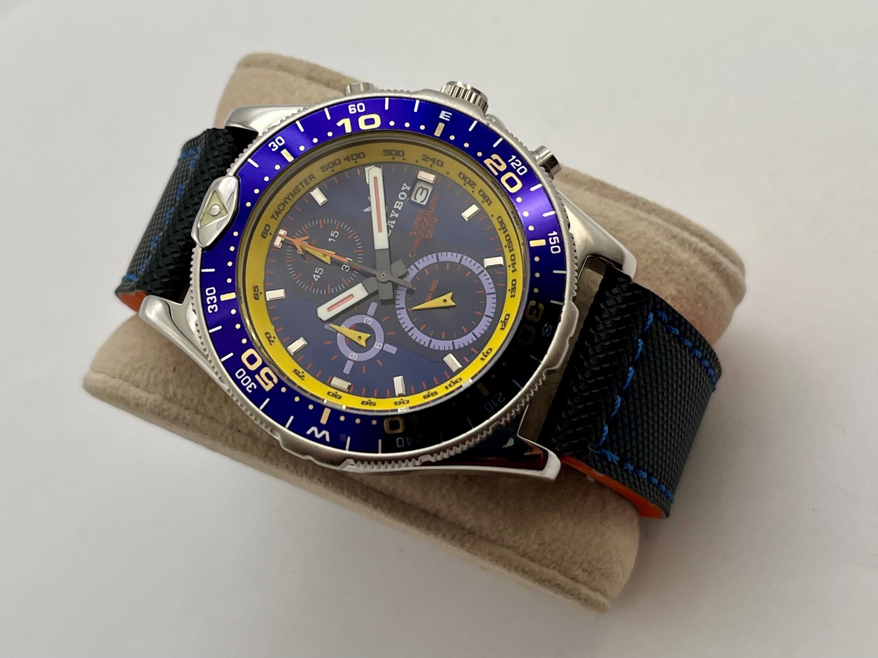 Playboy Time Force 8735 Super Chronograph 1/20 Sec.- NOS (Neu (gemäss ...