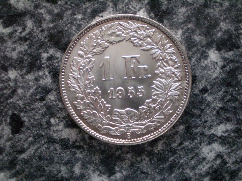 1 Fr. 1955 !!! sehr Rar !!! unz./stgl !!! Top Münze !!! (Neu (gemäss Beschreibung)) in Dierikon ...