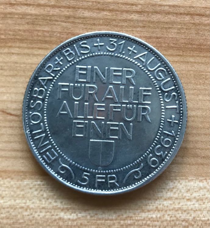 5 Franken 1939 Schützenfest Silber | Kaufen auf Ricardo