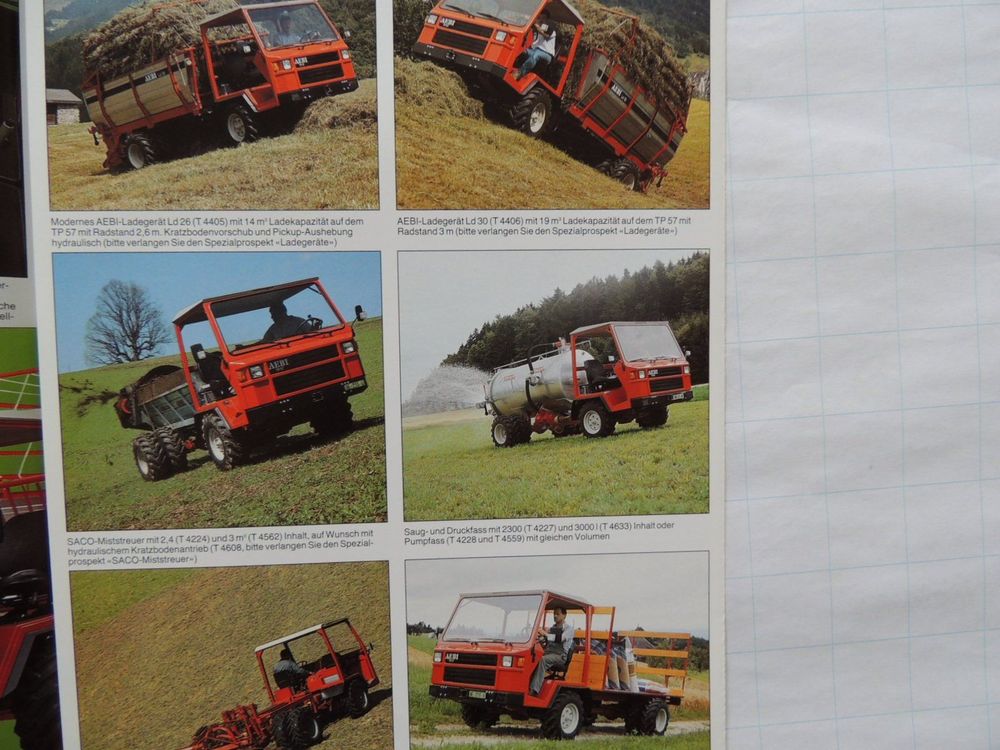 Aebi Transporter TP 57 1987 Prospekt (Gebraucht) in Zuzwil SG für CHF 28 – mit Lieferung auf ...